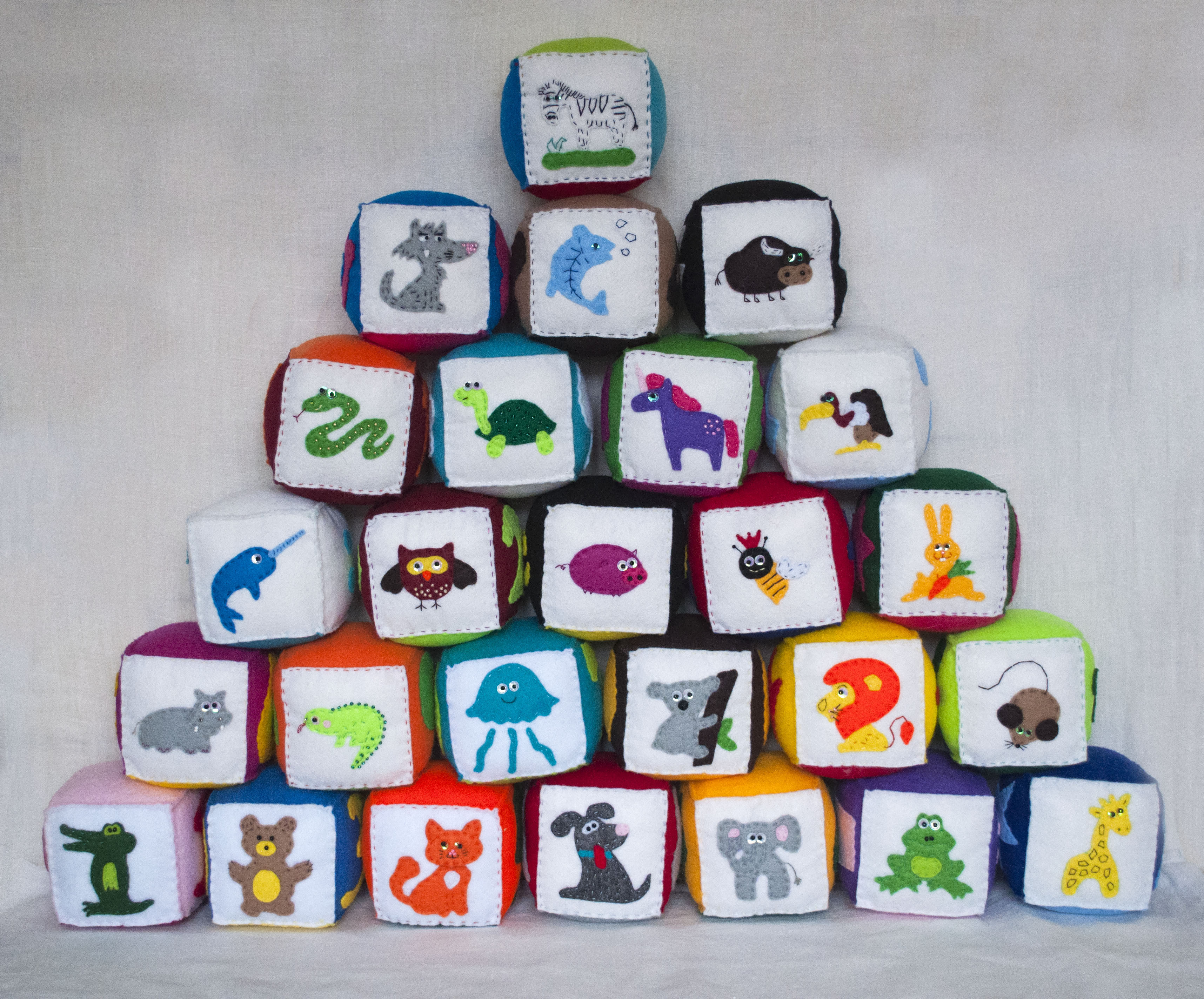 Felt Zoo Alphabet, 26 Alphabet Cubes, Felt Blocks, Zoo Alphabet ...